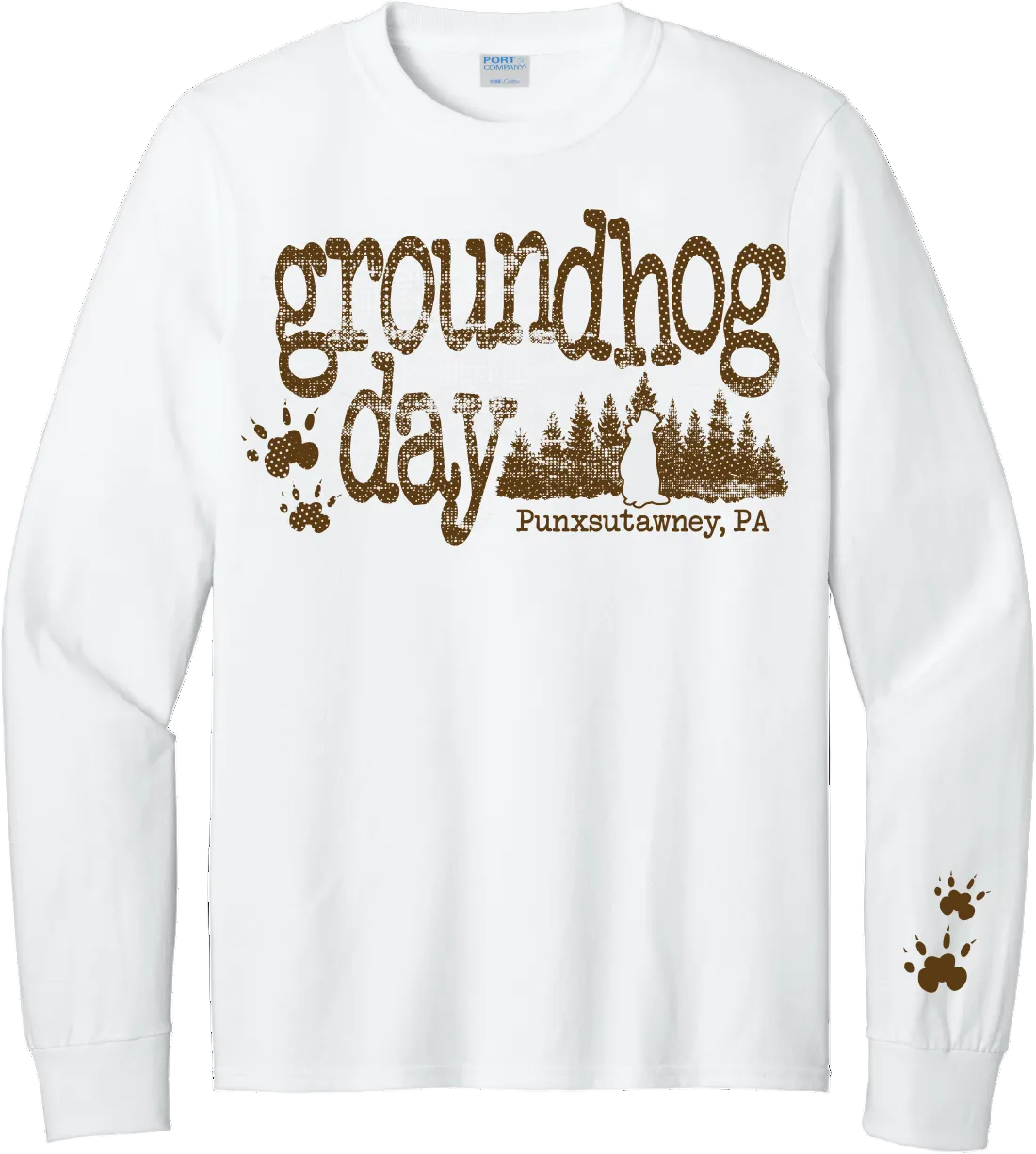 *AdultGhog Day /paw sleeve LS White #42957 – Punxsutawney Phil's ...