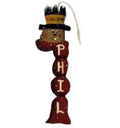 Phil Candy Cane Scarf Ornament – Punxsutawney Phil's Official Souvenir Shop